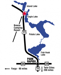 Breeze RV Resort & Campground Location | Park Rapids RV Resort